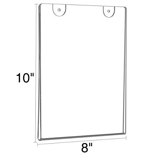 NIUBEE 6 Pack 8x10 Acrylic Sign Holder, Clear Wall Mount Sign Holder ...