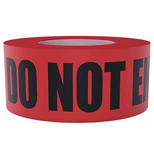 Krowd Kontrol Danger Do Not Enter Tape - 328' Feet Roll – 3” Inch Wide Red Tape - 1 Pc/Pack ...