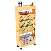 Amazon.com: 5 Tier Book Rack Storage Bookshelf, Movable Bookshelf ...