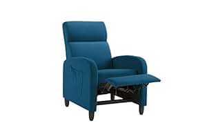 Amazon.com: Living Room Slim Manual Recliner Chair (Teal): Kitchen & Dining