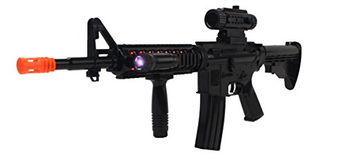 Super Action Toy Gun M4 Rifle w/ Lights, Sounds, Scope, - Want It All