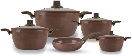 سعر Trueval granite premium cookware set 9 pieces (pot 18-20-24-26-fry ...