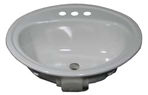 Crane Plumbing 1319V Atlanta 20-by-17-Inch Oval Self-Rimming Countertop ...