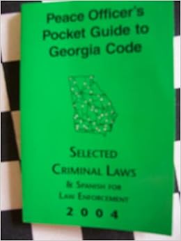 Pocket Guide to the Georgia Criminal Code: Pocket Press: 9781884493638 ...