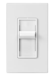 Leviton 6631-LW SureSlide 600W Incandescent Slide Dimmer, Single-Pole ...