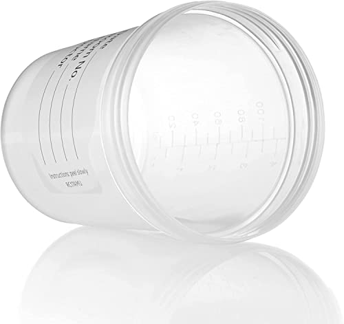 Sterile Specimen Cups with Lids [5 Count] 4oz Clear Urine Collection ...