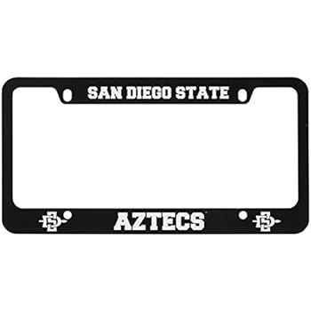 Amazon.com: San Diego State University -Metal License Plate Frame-Black ...