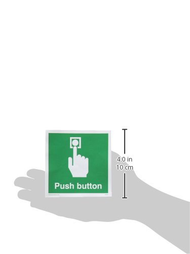 Viking Signs SA5642-S10-V”Push Button” Sign, Vinyl, 100 mm H x 100 mm W ...