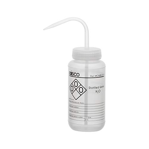 EISCO Wash Bottle for Distilled Water, 500ml - Labeled with Chemical ...