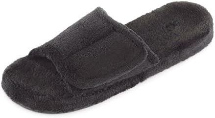 Acorn Men's Spa Slide Slippers with Adjustable Strap and Soft Terry ...