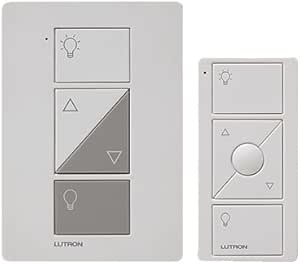 Lutron P-PKG1P-WH-R Caseta Clear Connect Plug-In Lamp Dimmer, Pico Remote Control, 100-Watt ...