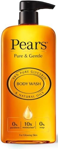 Pears Pure & Gentle Natural Oils Body Wash Gently Cleanses Skin, 500ml| Soap-Free pH Balanced ...