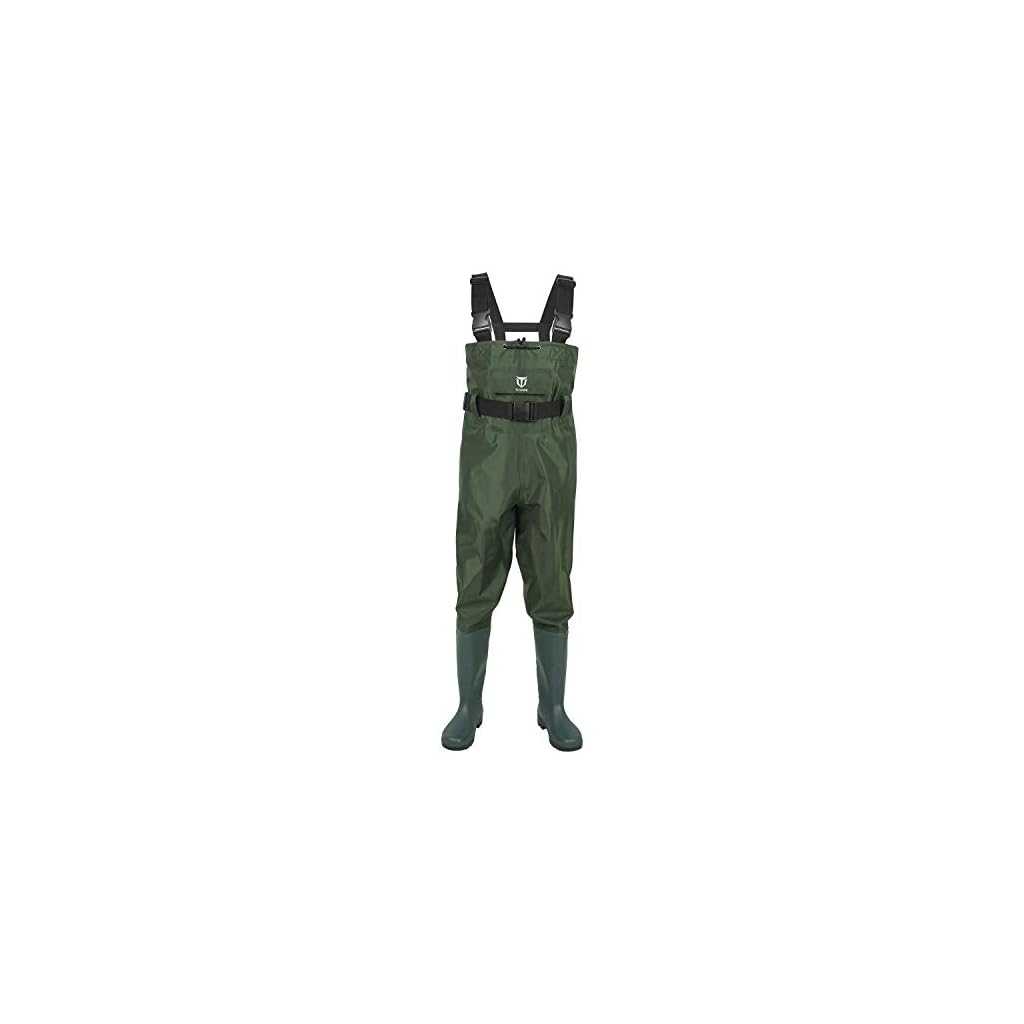 TIDEWE Bootfoot Chest Wader, 2-Ply Nylon/PVC Waterproof Fishing ...