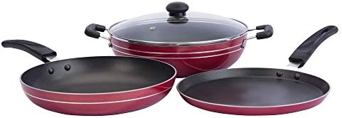 Impex KTF-444 4 Piece Nonstick Induction Base Cookware Set (Kadai Pan ...