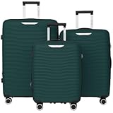 WAVEX Series Lightweight 4 Piece Polypropylene Luggage Set With Durable ...