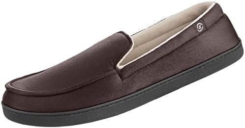 isotoner Men's Moccasin Slippers with Microsuede Upper and Gel Infused ...