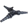 Amazon.com : 3 Way Y Pond Hose Connector 1'' to 1 1/2'' with On/Off ...