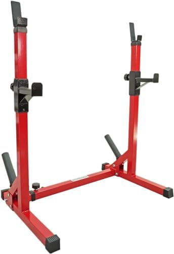 Yalla HomeGym Adjustable Heavy-Duty Black & Red SQUAT RACK Barbell Rack ...