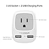 Italy Travel Power Adapter, TESSAN Grounded Plug Converter with Dual ...