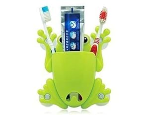 Amazon.com: Green Plastic Frog Toothbrush Holder Sucker Storage DDStore ...