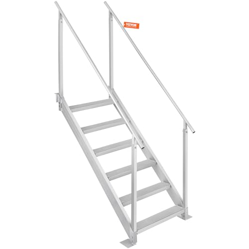 VEVOR Dock Ladder 6 Steps, 500lbs Load Pool Steps, Adjustable Height ...
