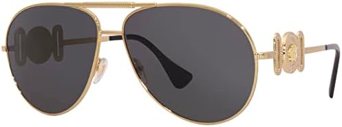 سعر Versace Ve 2249 100287 Gold Metal Aviator Sunglasses Grey Lens فى ...