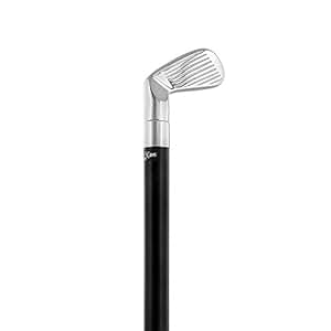 Amazon.com: Chrome Plated Golf Club Walking Cane with Black Beechwood ...