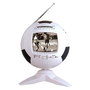 Portable 5" Black & White Football Shaped TV Radio: Amazon.co.uk ...