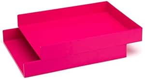 Amazon.com : Poppin Stackable Inboxes Hot Pink Letter Trays : Office ...