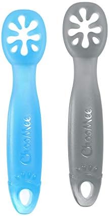 ChooMee Baby Spoons - Platinum Silicone | FlexiDip - First Stage Self ...