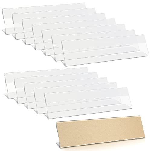 Vmiapxo 12 Pack Acrylic Name Plate, Plastic Name Tents Table Number ...