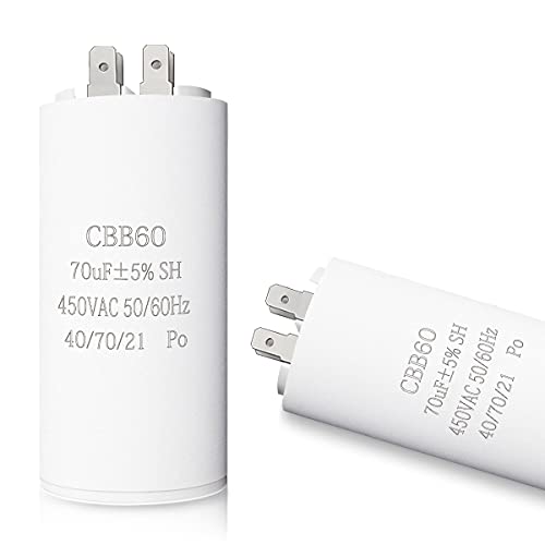 70UF CBB60 Motor Run Capacitor, 450VAC 50/60HZ Cylindrical Capacitor ...