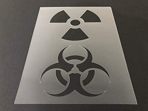 Amazon.com: Biohazard #3 Stencil Reusable 10 mil Thick 8in x 10.5in ...