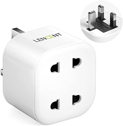 UK 2 Pin to 3 Pin 10A Fuse Adaptor Plug, LENCENT Electric Shaver Razor ...