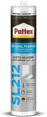 Pattex SL1212 Transparent Silicone Sealant, for all sealing and glazing ...