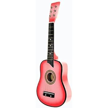 Amazon.com: Pink Acoustic Toy Guitar for Kids with Carrying Bag and ...