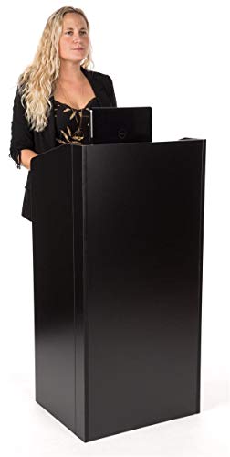 Displays2go Portable Lecterns With Folding Design – Black (OLILCTFOLBK ...