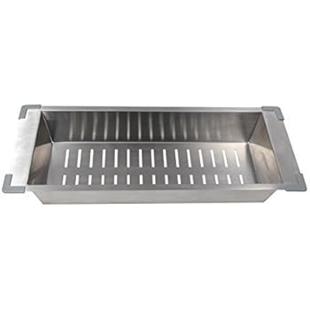 Amazon.com: Over Sink Stainless Steel Adjustable Colander Strainer ...