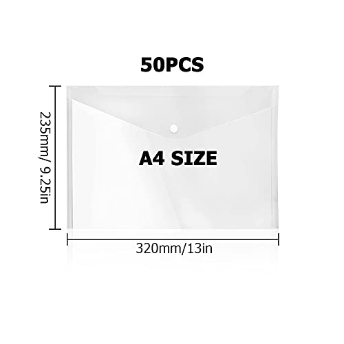 50 Pcs A4 Size Poly Envelope , Clear Plastic Envelope ...