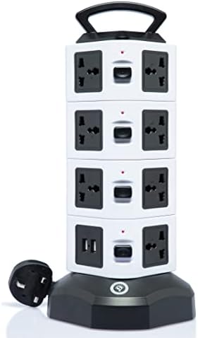 Universal plug extension cord with usb surge protector multi way power ...