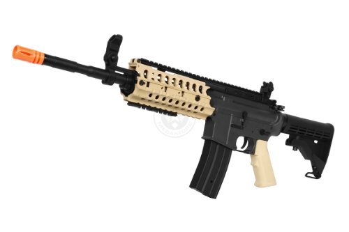 Buy 445 FPS JG Airsoft M4 M4A1 AEG S-System Full Metal Gearbox Desert Tan/Black AEG w/ RIS and ...
