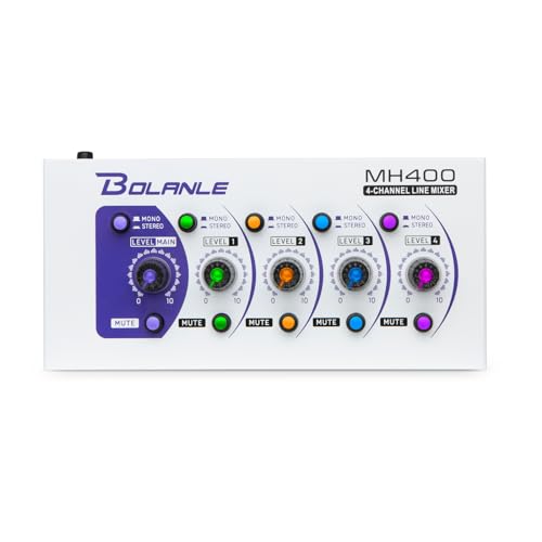 Mini Audio Mixer,Stereo Line Mixer for Sub-Mixing,Ultra Low-Noise,4 ...