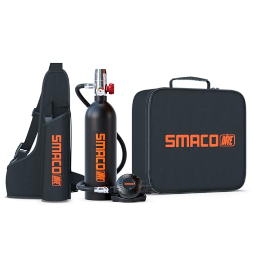 SMACO Mini Scuba Tank 1L Small Diving Tank up to 20 Minutes Dive Time ...
