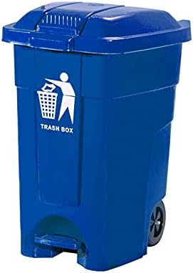 Garbage Can, Waterproof Trash Can With Pedal Wheeled Garbage Recycling Bins Heavy Duty Trash ...