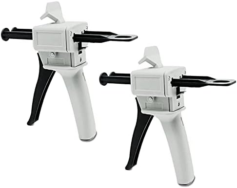2Pcs Dispenser Gun 50ml 1:1,2:1 AB Cartridges Epoxy Gun, Adhesive Impression Gun Mixing Dental ...
