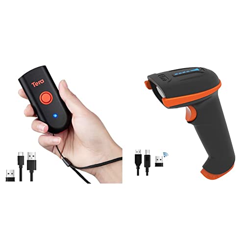 Tera Pro Wireless Barcode Scanner, Waterproof Shockproof Mini Pocket 2D ...