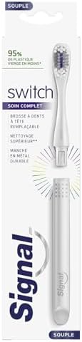 Signal Switch Complete Care Soft Toothbrush, Reusable Metal Handle, 100 ...