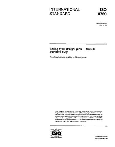 ISO 8750:1997, Spring-type straight pins - Coiled, standard duty: ISO ...