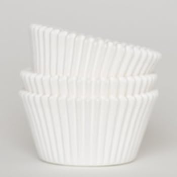 Amazon.com: White Cupcake Liners/White Baking Cups (Tall Height 2" Base ...
