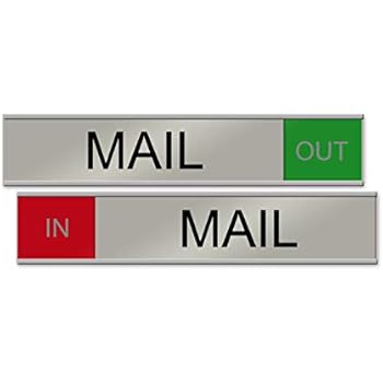 Amazon.com : "Mail in/Out" Slider Sign (Red/Green, 10x2) : Office Products